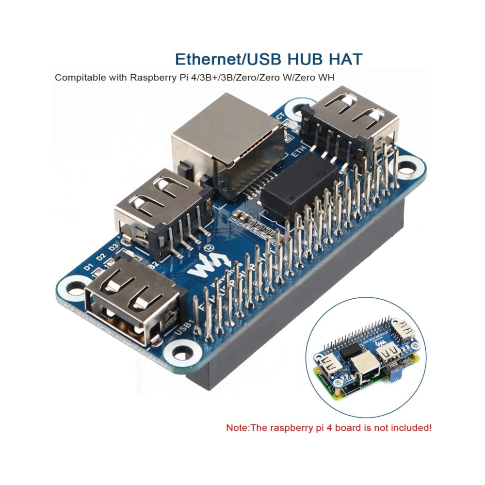 5V Ethernet Expansion Board USB HUB Module HAT Shield Starter Kit for ...