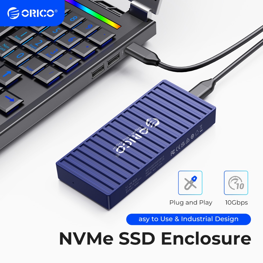 ORICO M.2 SSD Enclosure Support NVMe/SATA SSD Container Design USB 3.2 ...