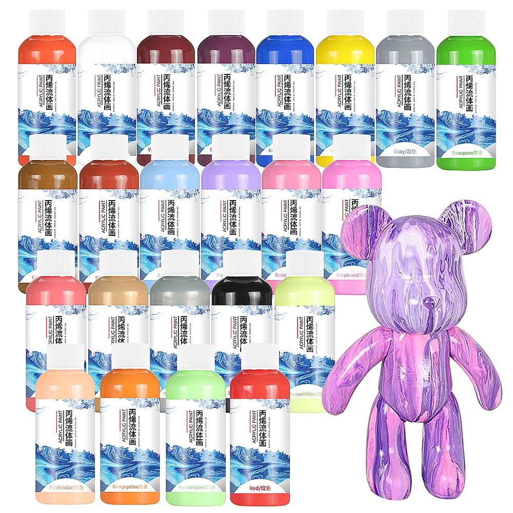 26 color 60ML fluid painting bearbrick acrylic pouring paint | Shopee ...