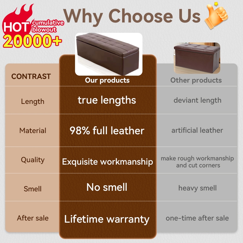 🔥SG Ready Stock🔥Upgrade Brown/Black 120cm Leather Ottoman Storage Bench ...