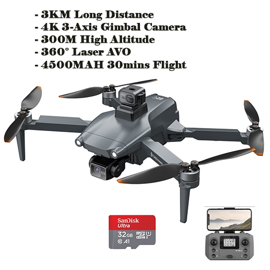 New LYZRC L600 PRO MAX 3KM Distance Professional Drone EIS 4K HD Dual ...