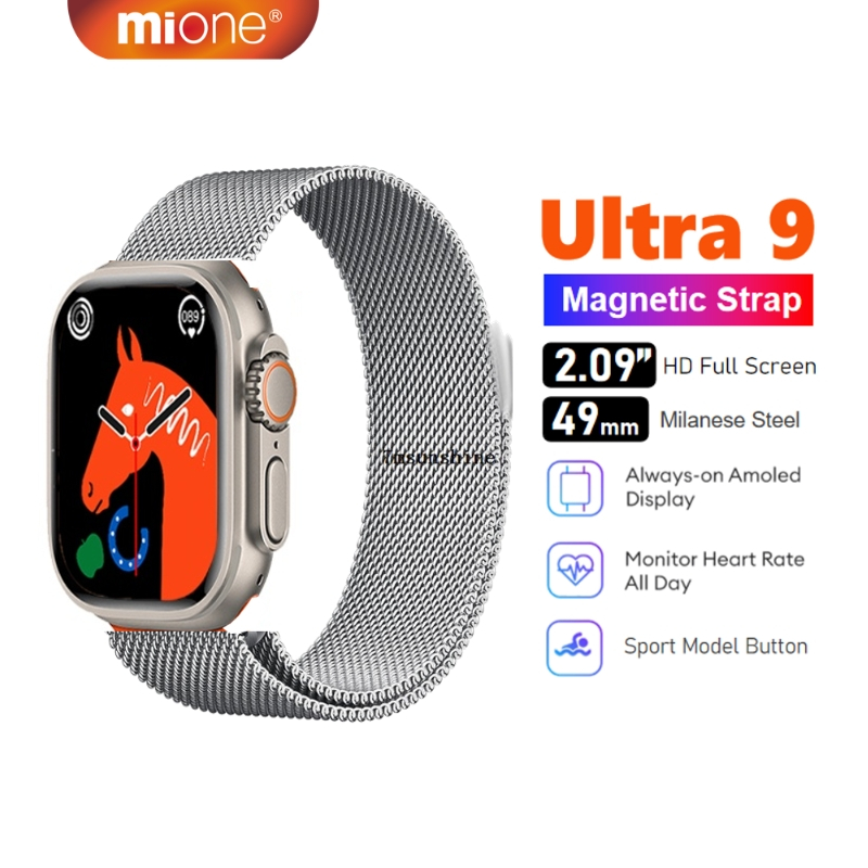 MIONE Smart Watch Ultra 9 Max 2.09 Inch Sport Watch Series 8 Magnetic ...