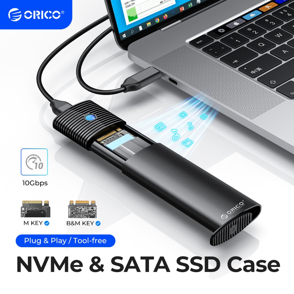 ORICO M2 SSD Enclosure nvme USB3.0 Type-C PCIe SSD Case Compatible with ...