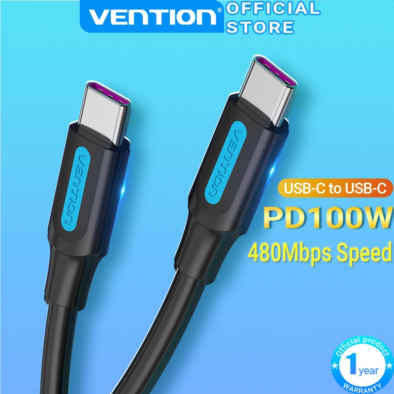 Vention PD 100W Type C Cable 5A USB C to USB C Cable High Speed 480Mbps Fast Charging Cable ...
