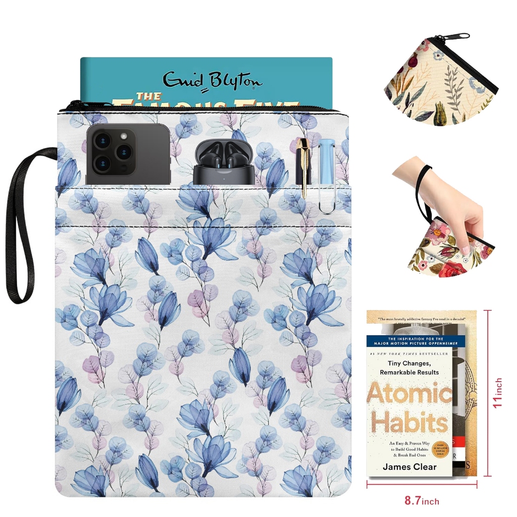 9''x11'' Book Sleeve with Zipper Book Cover for Book Lovers Book Pouch ...