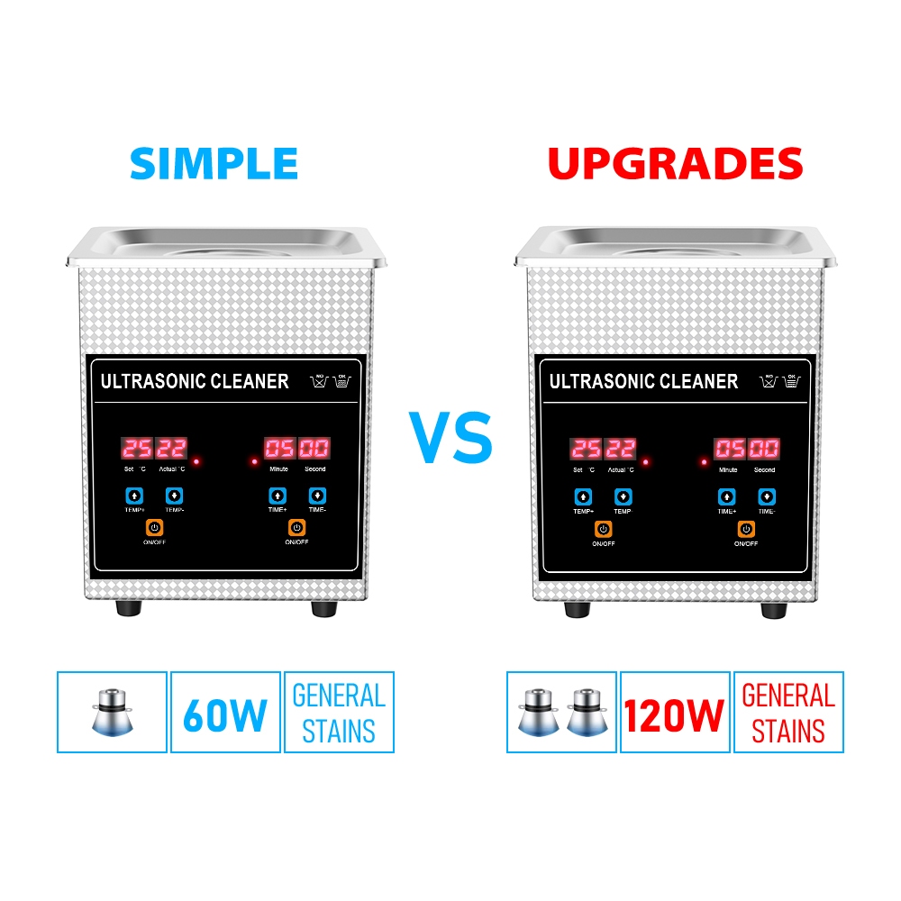 【In Stock 】2L 120W Ultrasonic Cleaner with Degas Function Digital Timer ...
