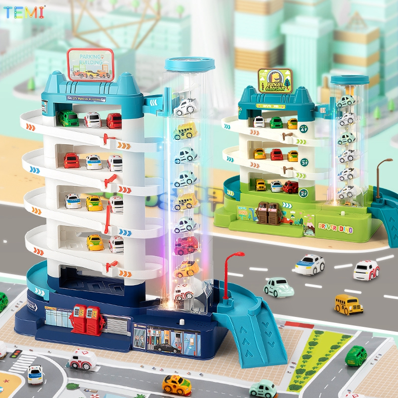 TEMI Parking Lot Car Building Toys Electric Parking Multipurpose car ...
