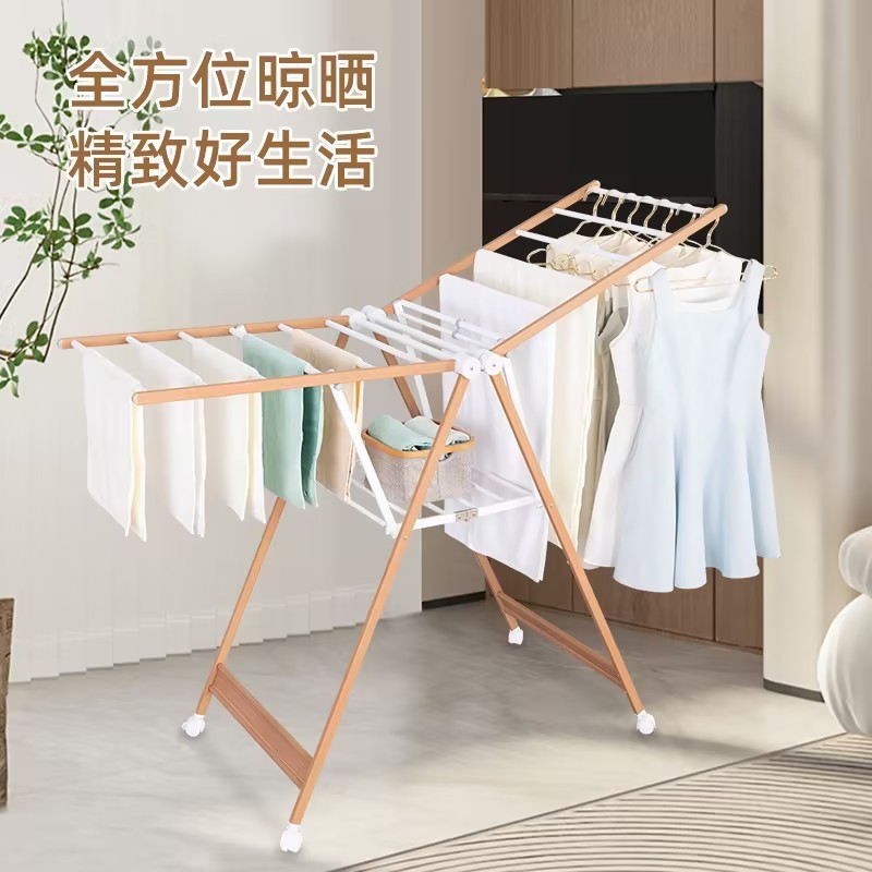 Clothes Drying Rack, Free-Standing Large Drying Rack, Height-Adjustable ...