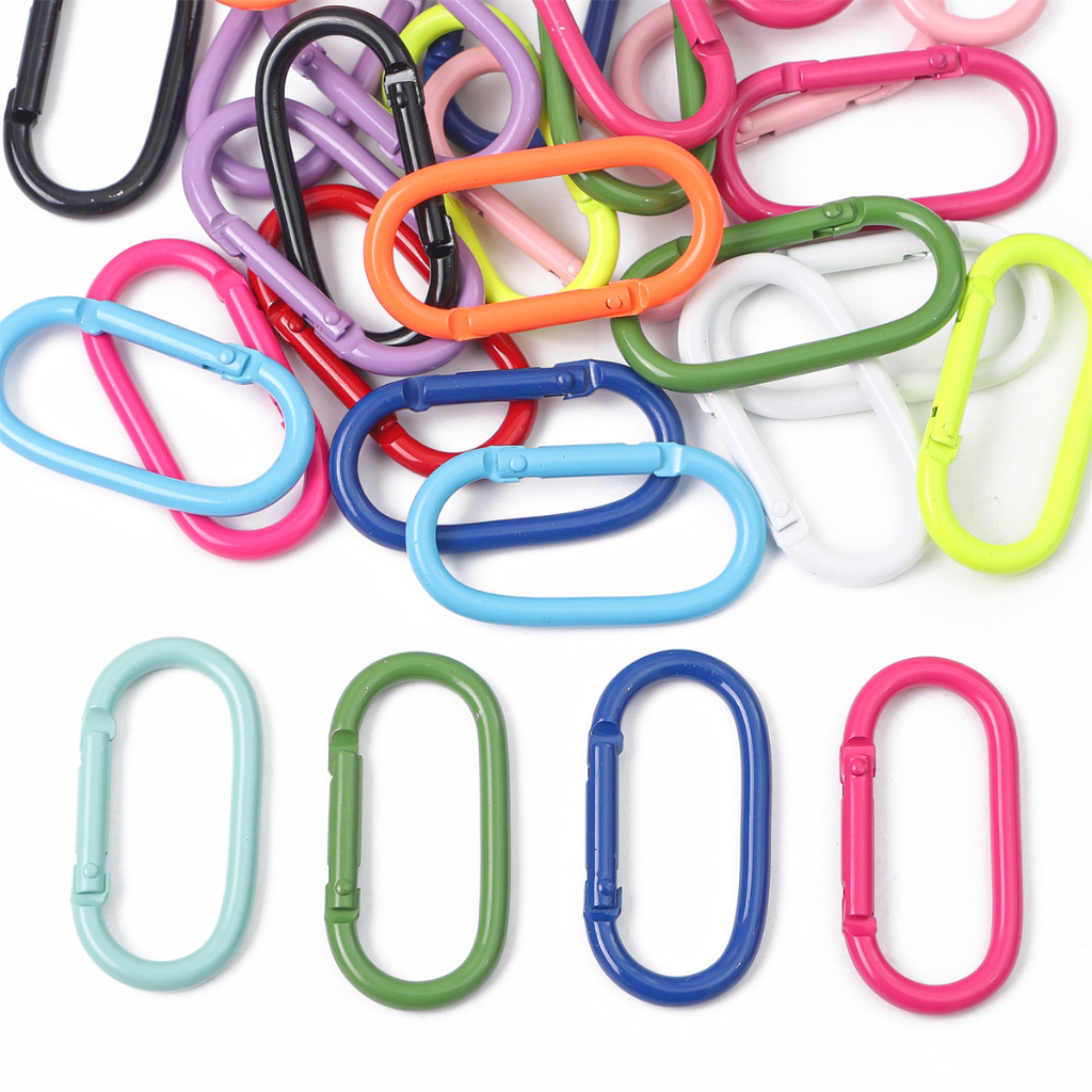 [25x50mm] Oval Keychain Color Spray Paint Oval Buckle Aluminum Keychain ...