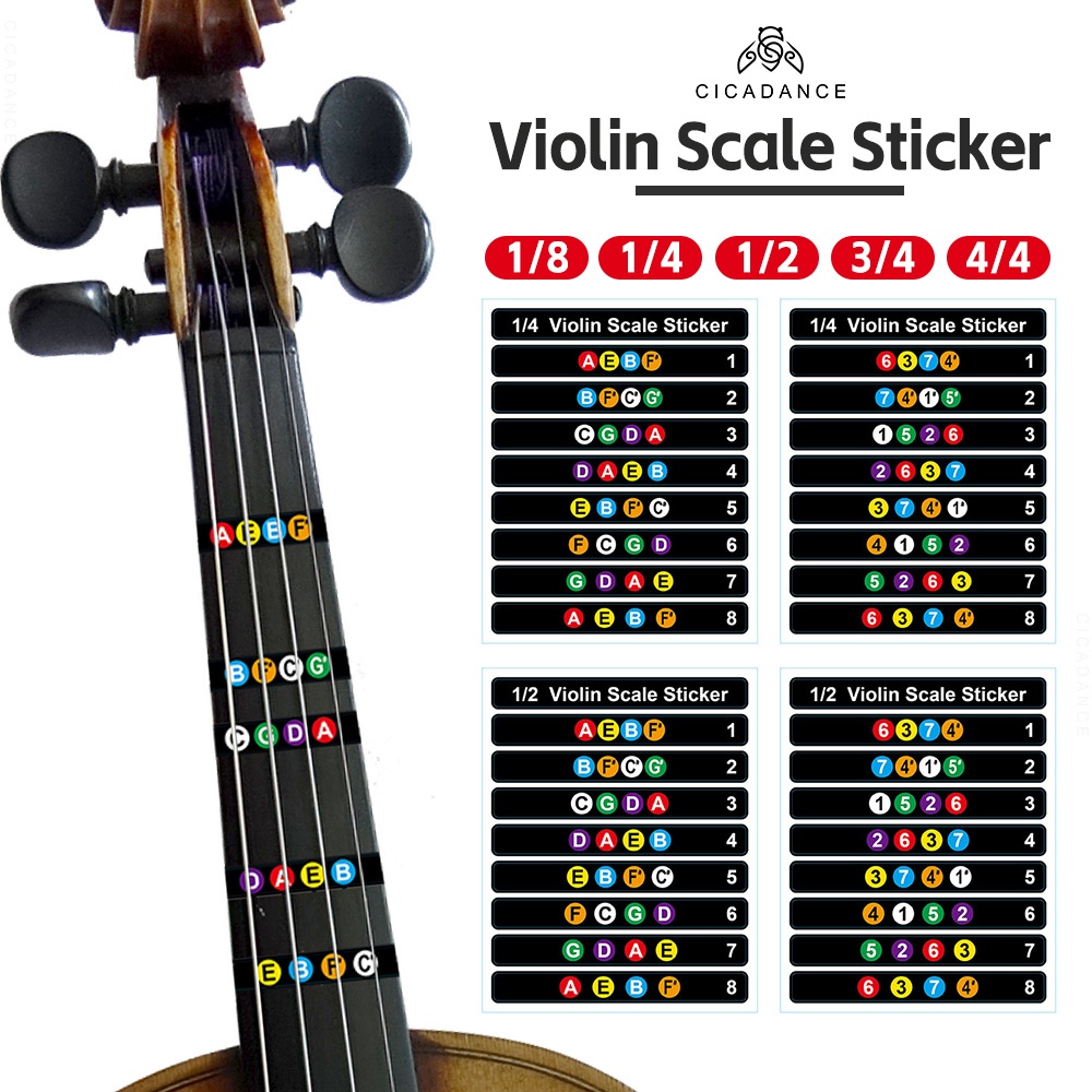 Violin Scale Sticker 4/4 3/4 1/2 1/4 1/8 PET Material Fingerboard ...