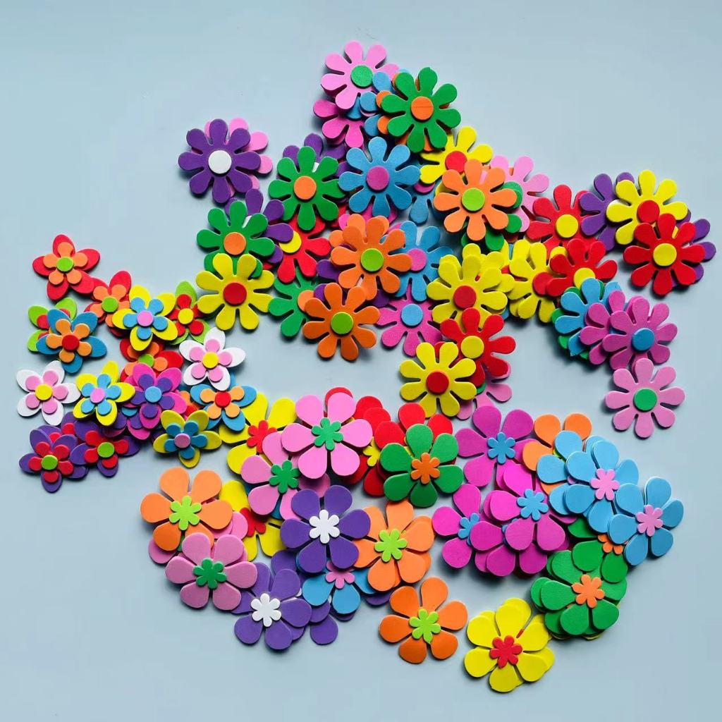 EVA Foam flower Adhesive backing Craft 3D Wall Decoration Kindergarten ...