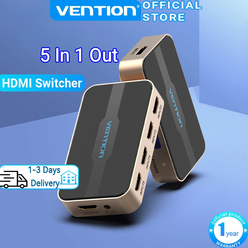 Vention HDMI Switcher 100% Original 5 In 1 Out 4K 60HZ Aluminum Alloy ...