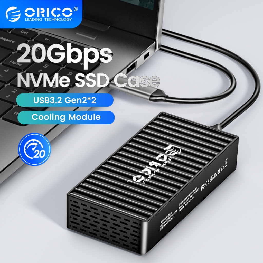 ORICO 20Gbps M.2 NVMe SSD Enclosure Type C to PCIe NVMe M.2 SSD Adapter Case USB 3.2 GEN2x2 ...