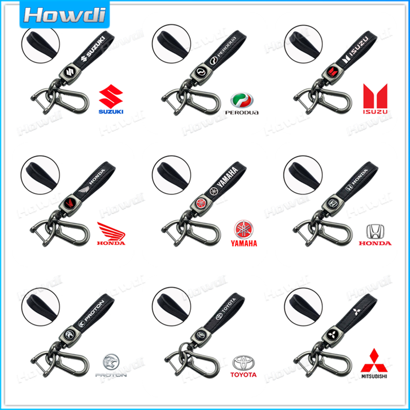 【New】Leather Metal Car Keychain Car Logo Keychain for Car | Shopee ...