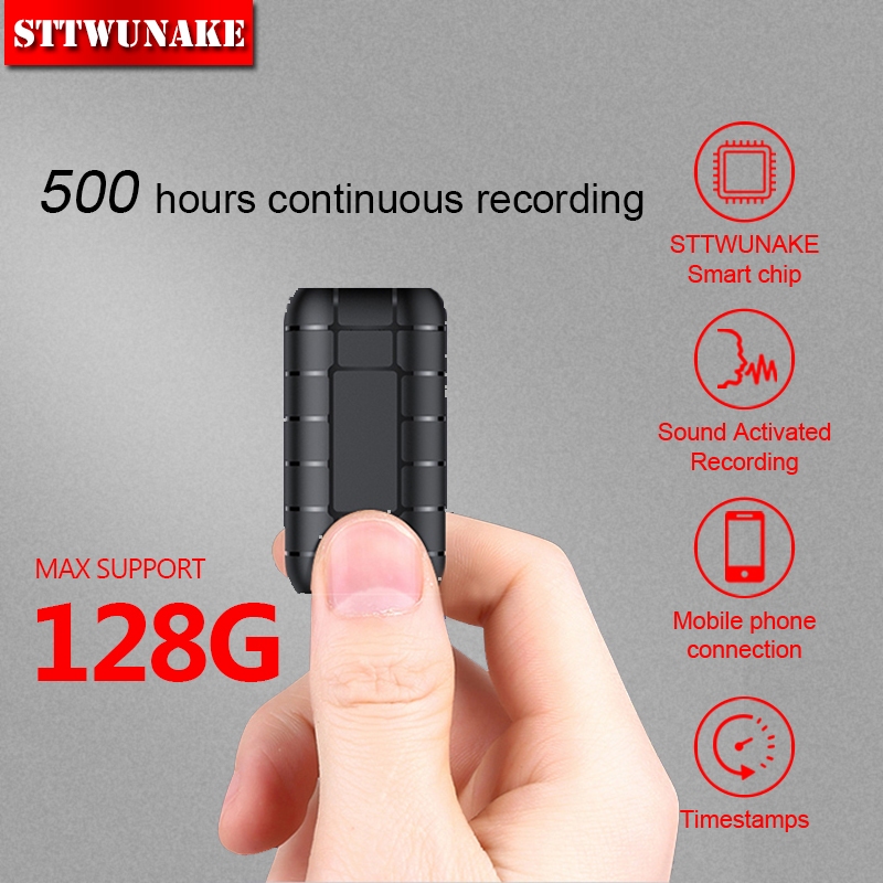 500 Hours Time Mini recorder Mini Voice Activated Recorder Built-in ...