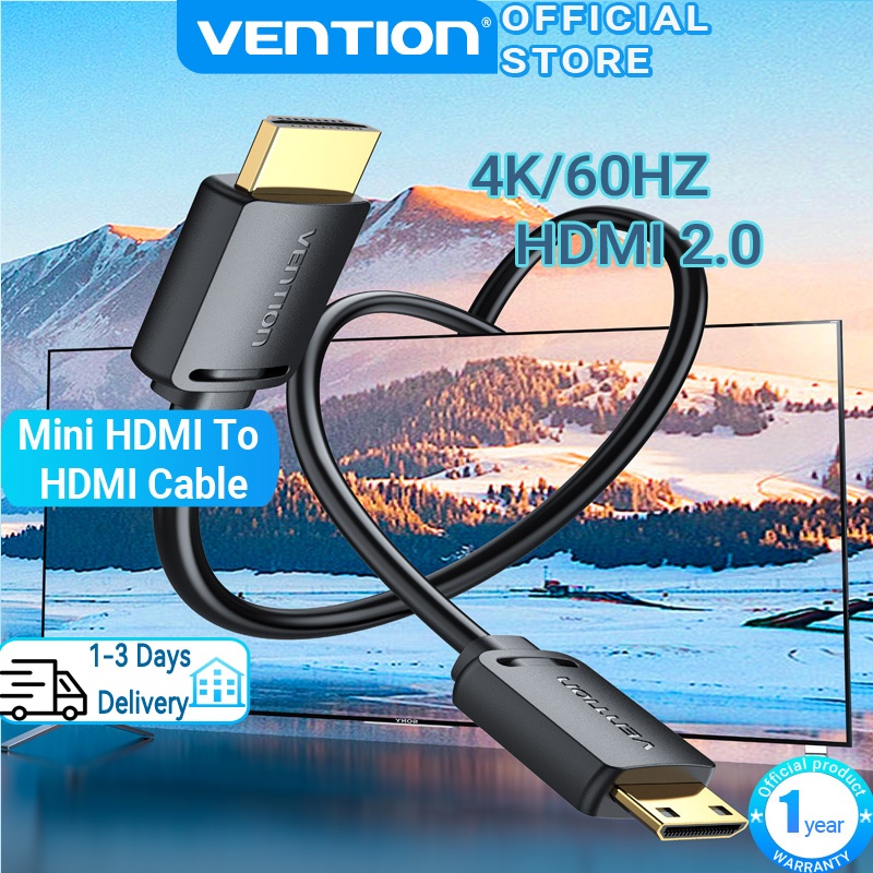 Vention Mini HDMI To HDMI Cable 4K 60HZ Male To Male HD Mini HDMI Cable ...
