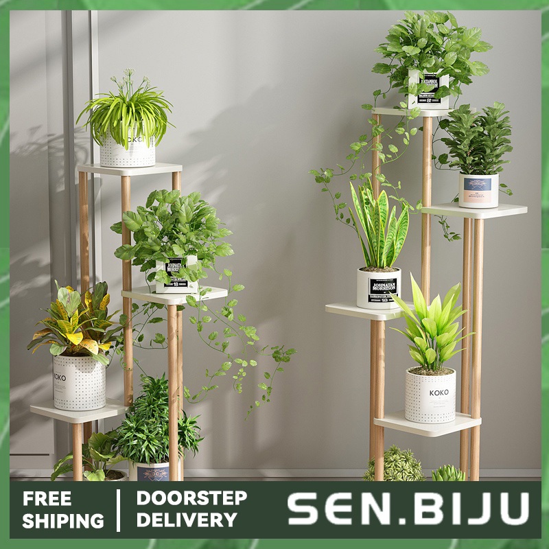 SENBIJU Flower Pot Stand Plant Stand Rack Three Story Indoor Simple ...