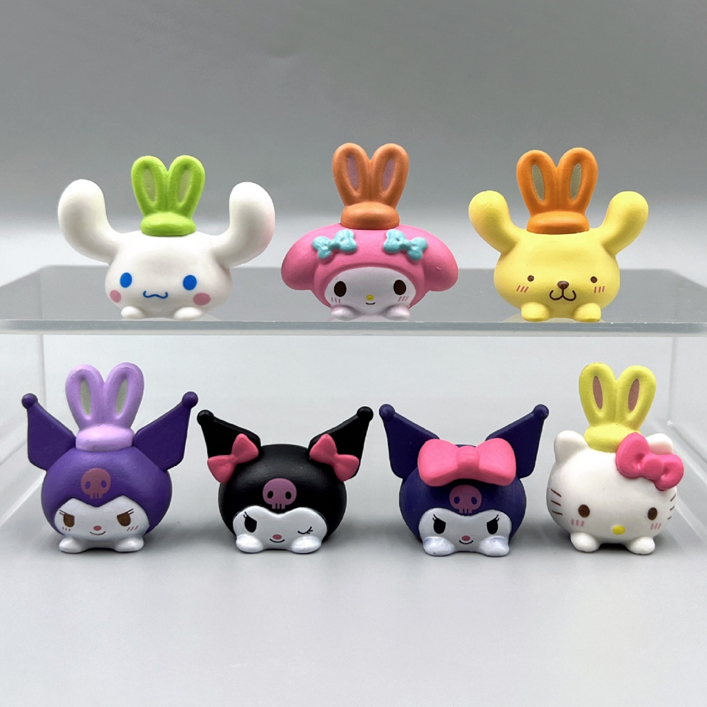 7Pcs/Set 3-4cm My Melody Anime Figure Kuromi Hello Kitty Cinnamoroll ...