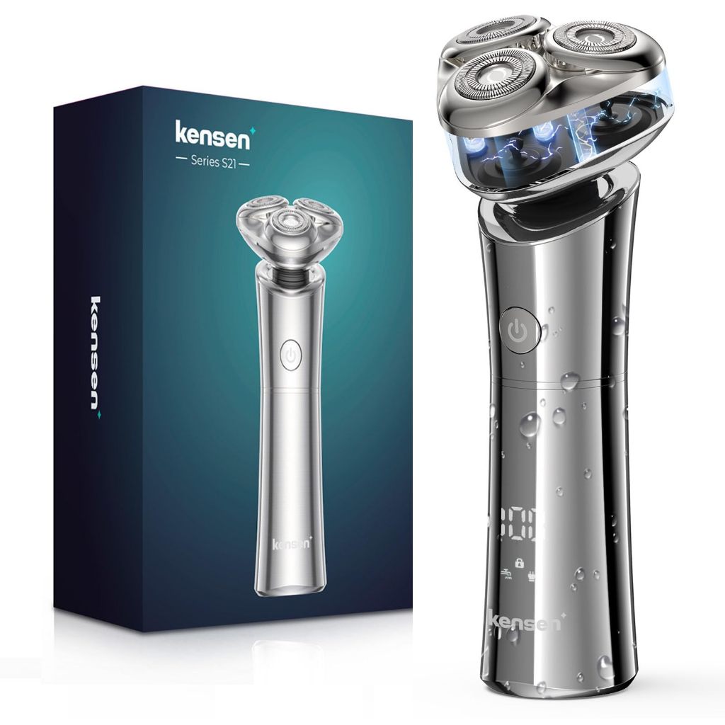 Kensen Electric Shavers IPX6 Waterproof Razor Magnetic Head Flexible 3D ...