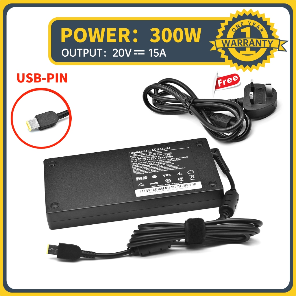 Lenovo 20V 15A 300W Laptop charger ac adapter For Lenovo Legion Y920 ...