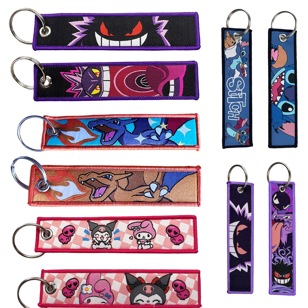 1 Pack Gengar Anime Keychain Tag Jet Tag Key Chain Embroidered - EDC ...