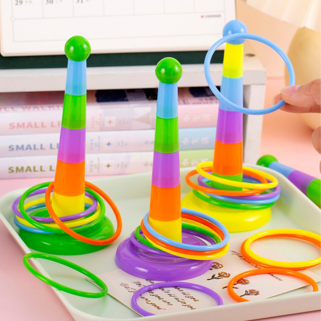 Rainbow Ring Small Ring Children Throwing Toys Creative Plastic Rainbow ...