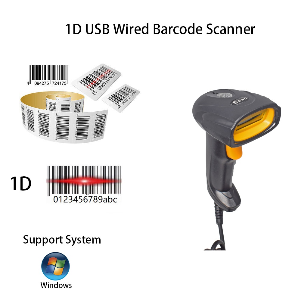 1D USB Port Laser Barcode Scanner Bar code Waybill Code Reader | Shopee ...