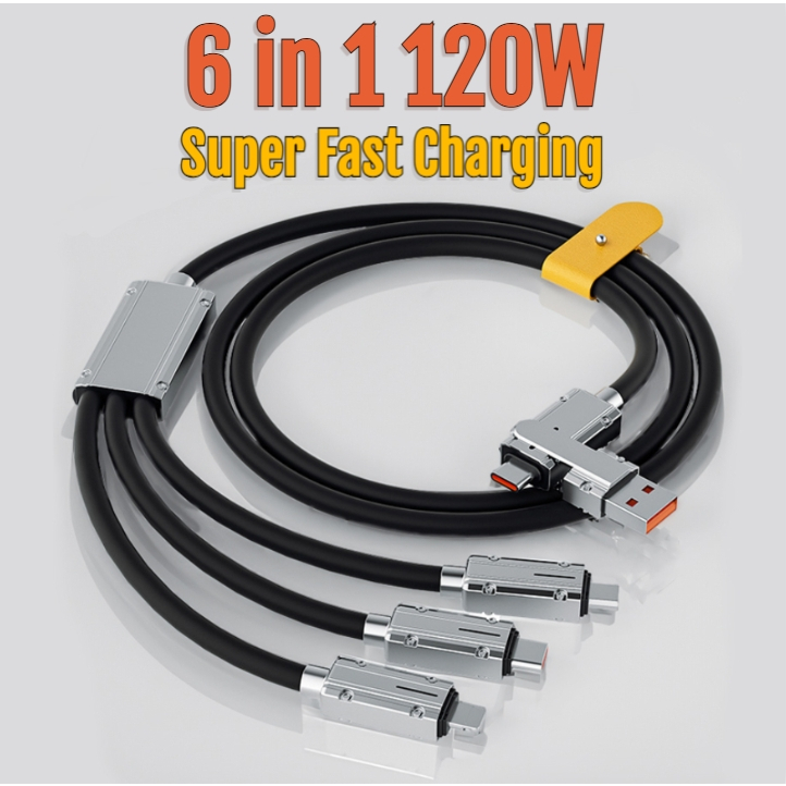 6 in 1 Fast Charging Cable Foldable Multifunctional Charge Data Cable ...