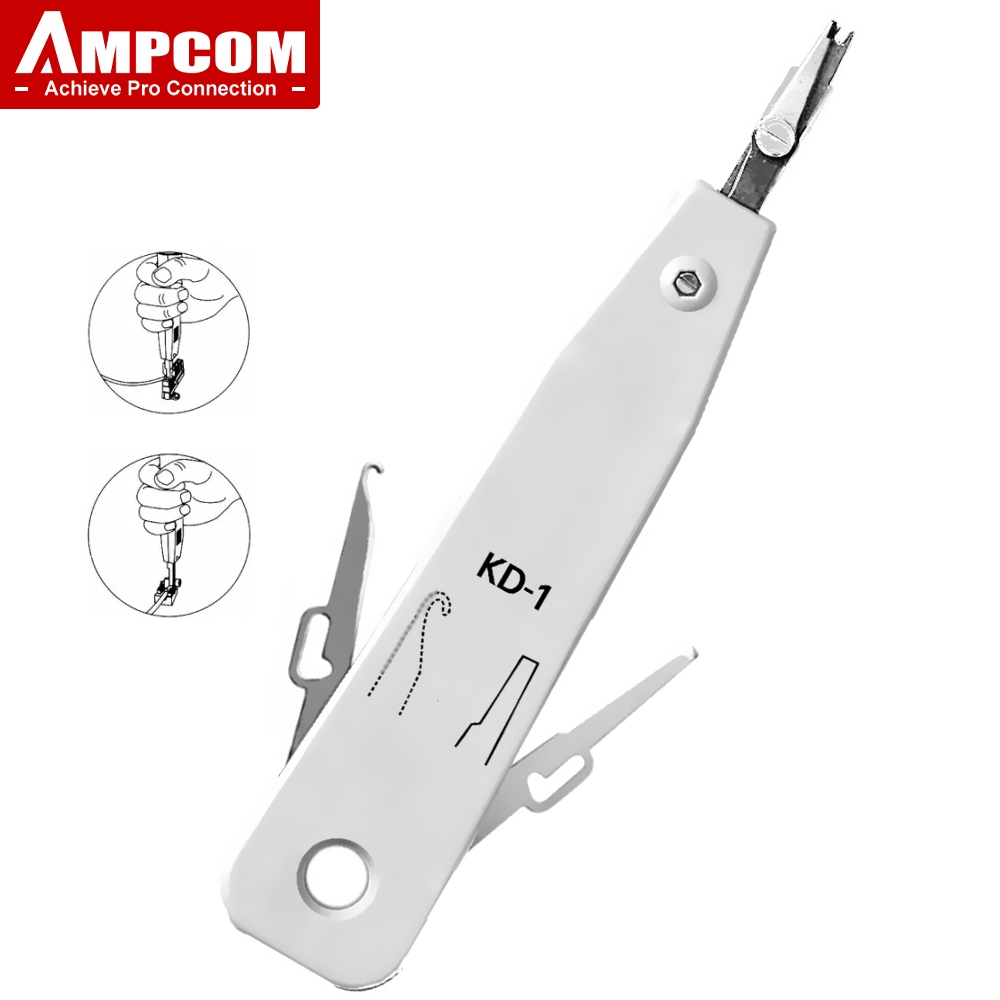 AMPCOM Punch Down Tool, Multifunction Krone KD-1 Type IDC/Network Wire ...