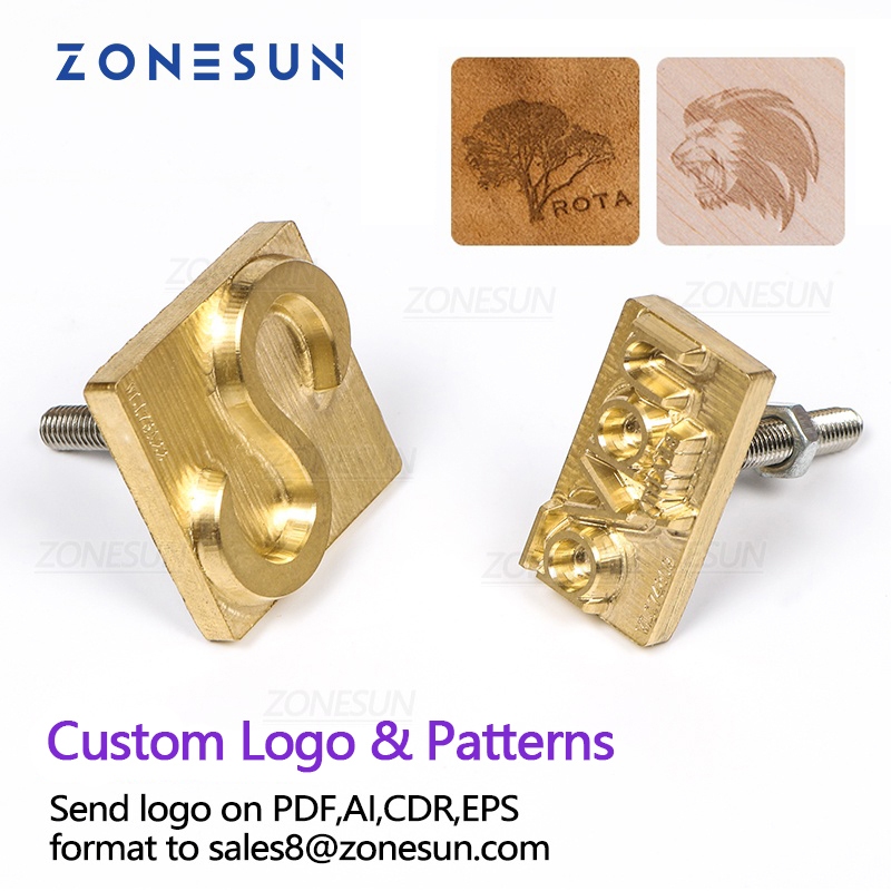 ZONESUN 5cm Custom Logo Leather Stamp Hot Brass Branding Iron Brand ...