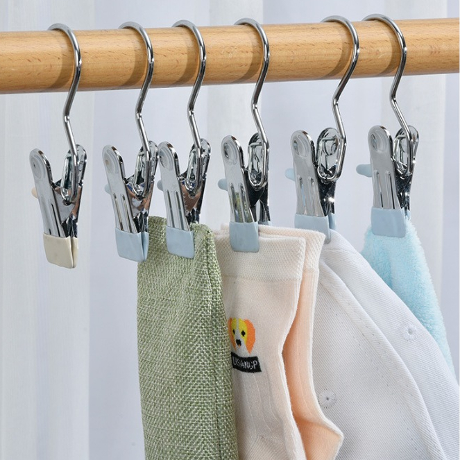 【Local Seller】10pcs Clip Hook Laundry Hanging Hooks Travel Pegs With ...