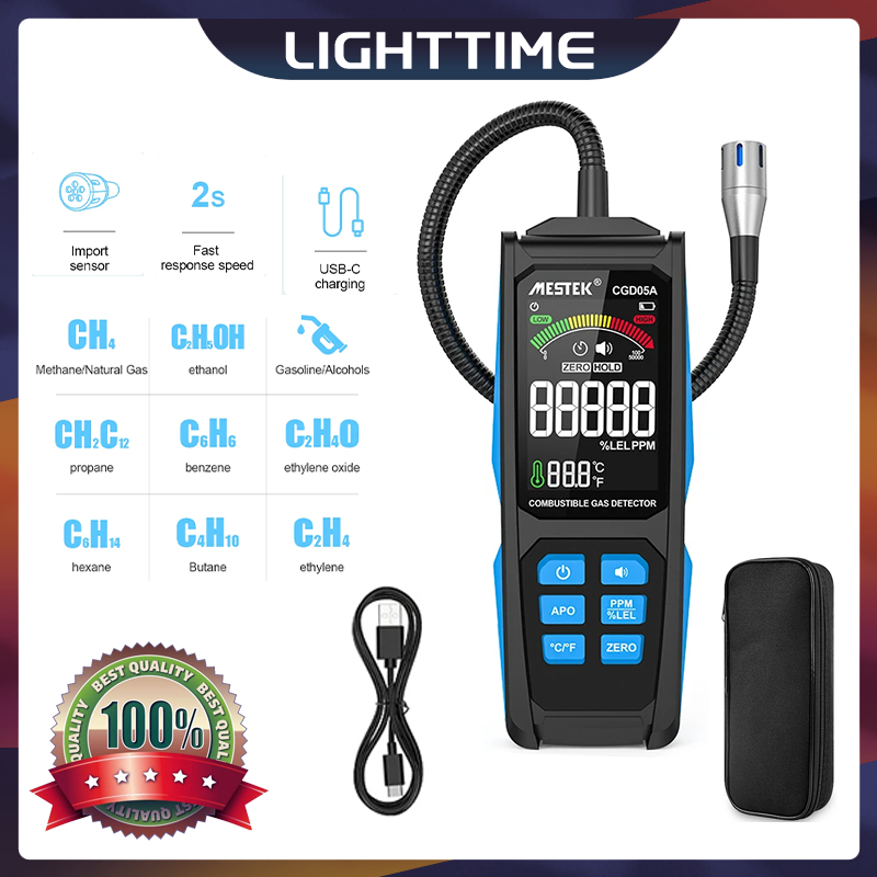 Combustible Gas Leak Detector 50-5000PPM/0-100% LEL Flexible Portable ...