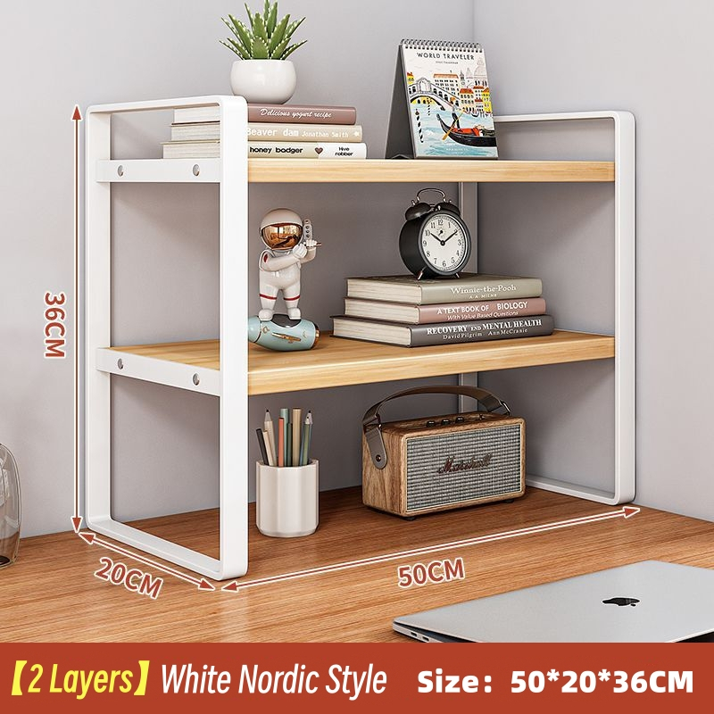 【SG Seller】Desktop Organiser Shelf Office Desktop Storage Rack Student ...