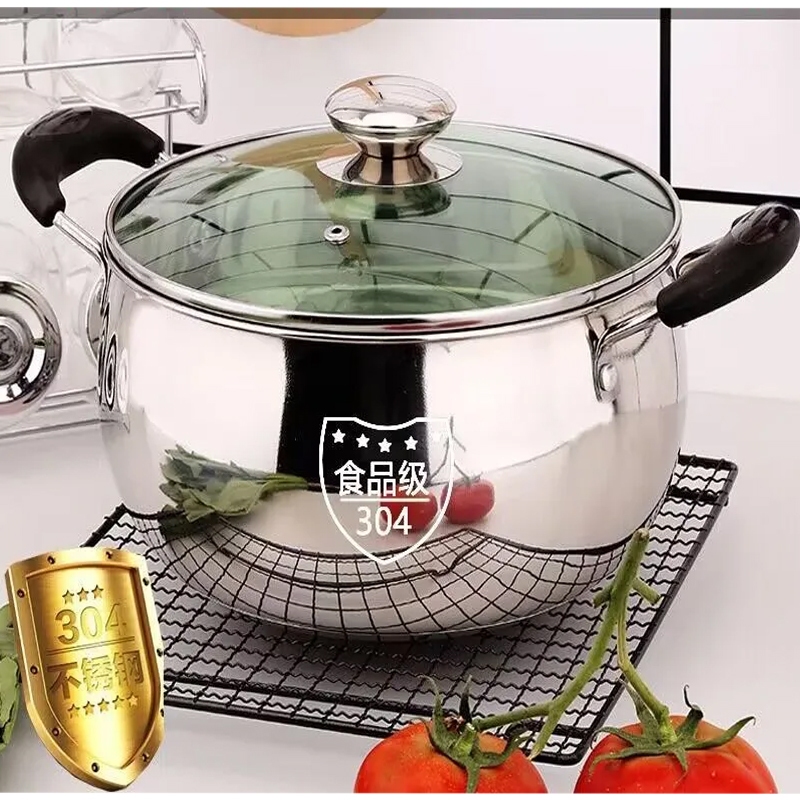 18-24cm Stainless Steel pot Double Bottom Soup Pot Nonmagnetic Cooking ...