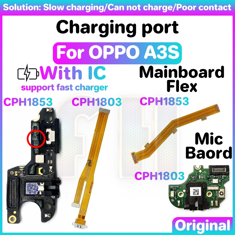 USB Charging charger port board for OPPO A3S CPH1803 CPH1853 Mic board ...