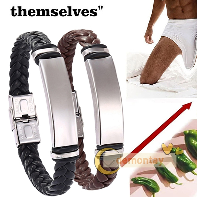 Magnetic Masculine Leather Bracelet Men Health Bracelet Energy ...