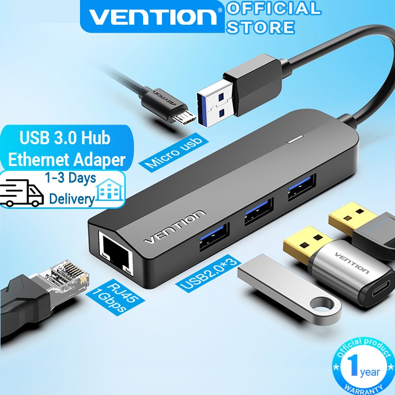 Vention USB HUB USB3.0 Lan 1000Mbps Ethernet Adapter USB to RJ45 ...
