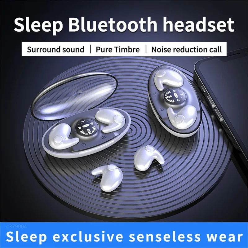 Wireless Earbud Intelligent Noise Cancelling Sleep Headphones LED ...