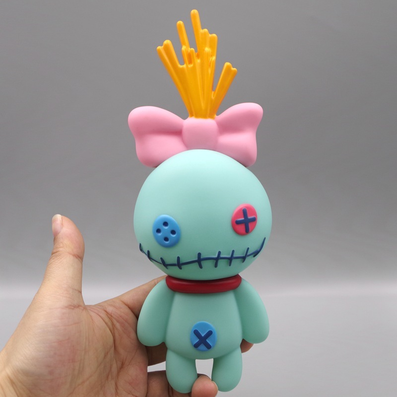 22cm Disney Anime Cartoon Lilo & Stitch Figure Scrump Ugly Girl Gold ...
