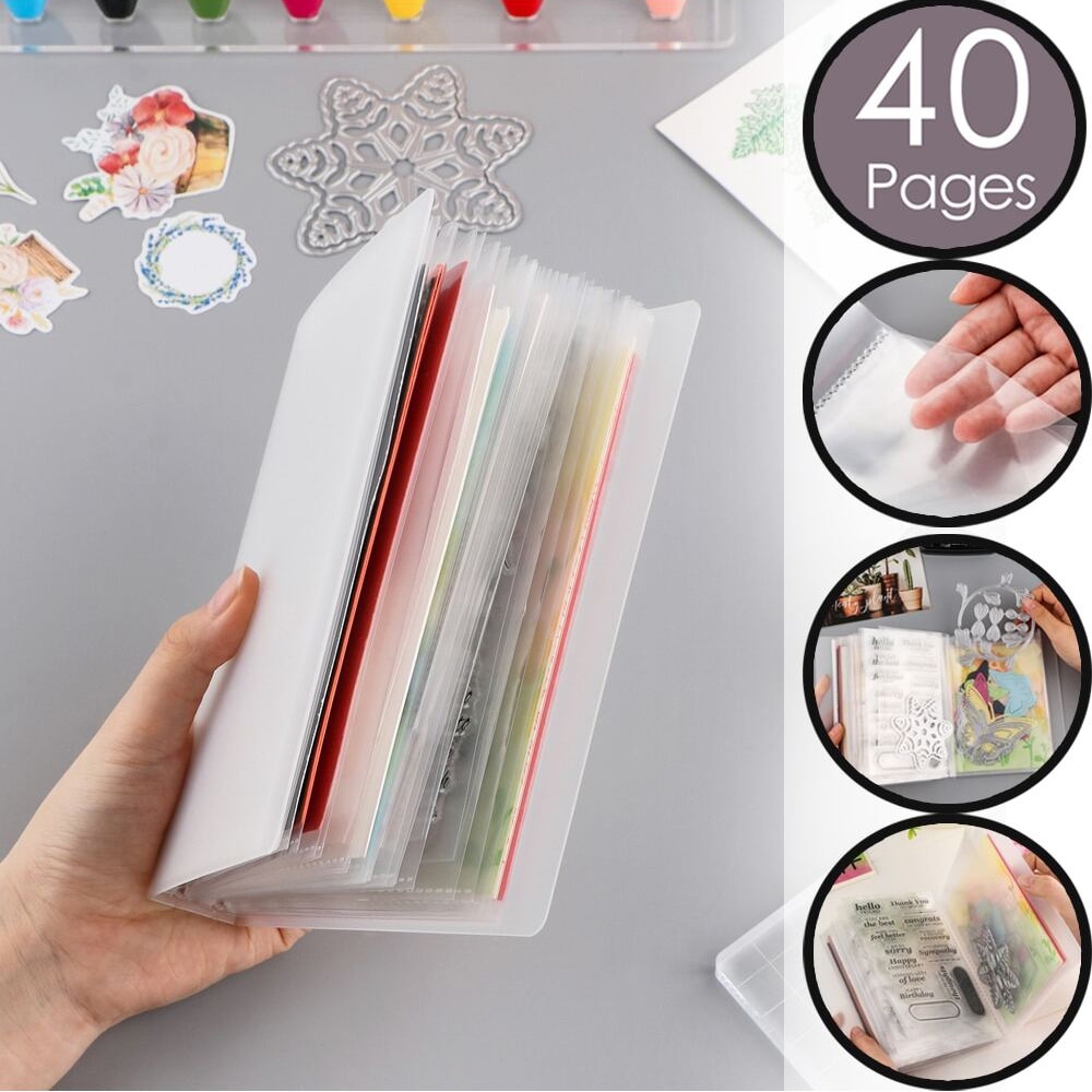 A6 Clear Sticker Photo Storage Album Stamp Cutting Dies Storage Book ...
