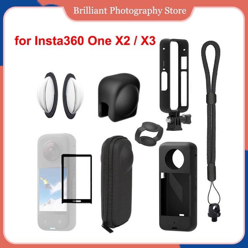 For insta360 X3 Accessories Silicone Case Lens Cap Protector Protective ...