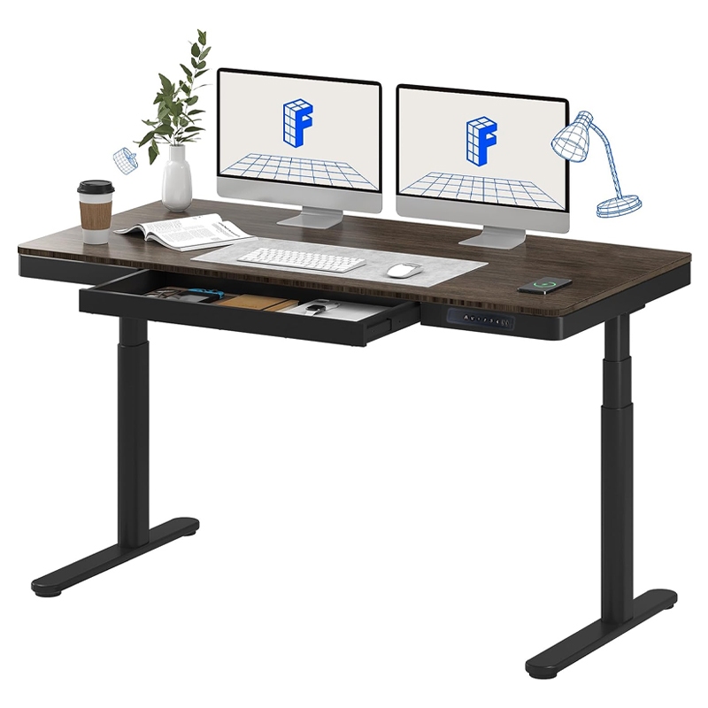 Electric Height Adjustable Table 120cm Office Table With Drawer ...