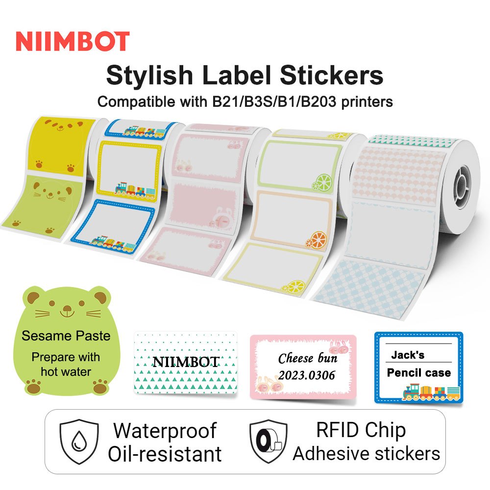 NIIMBOT B21/B1/B3S/B203 Label Paper Name Sticker Waterproof Classified ...