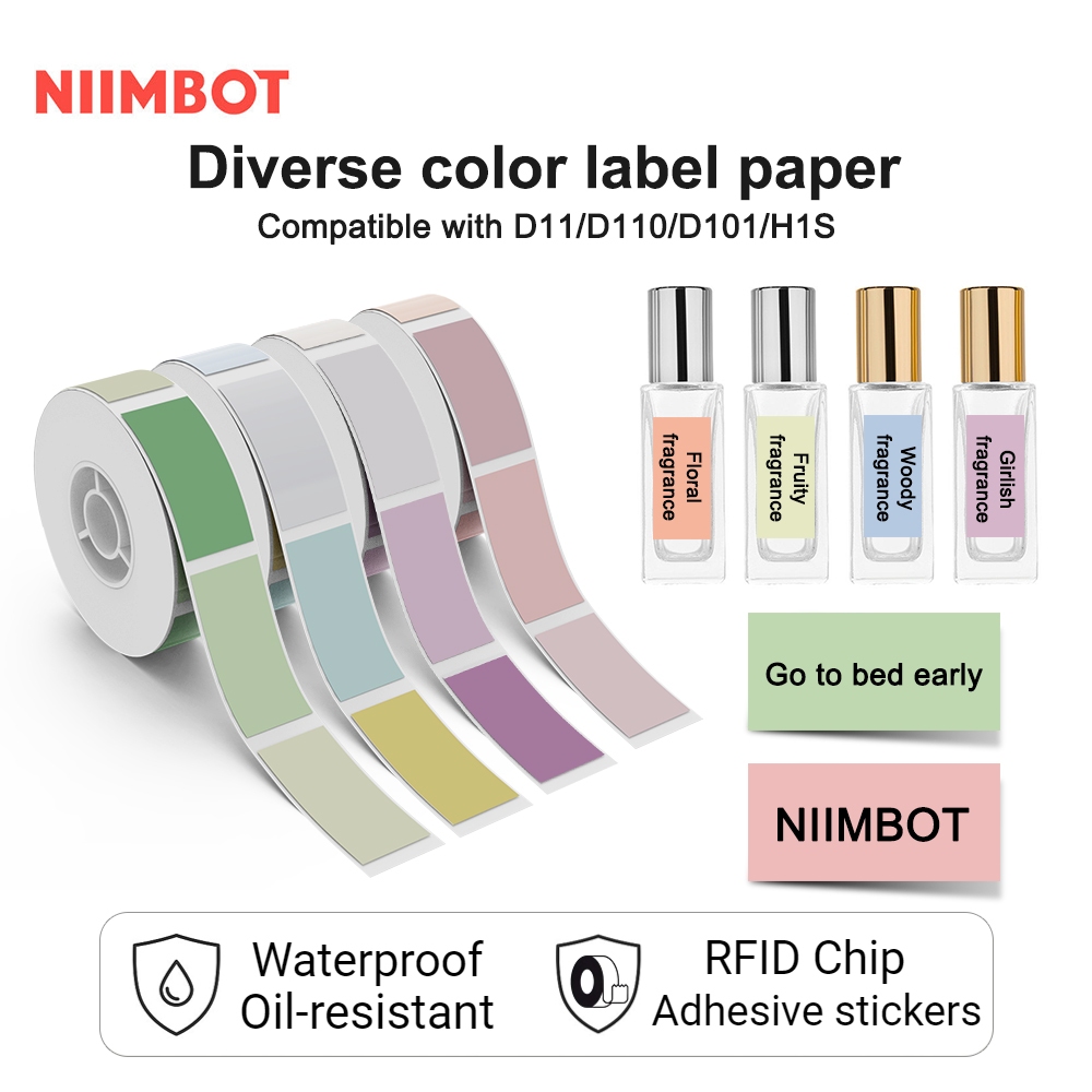 NIIMBOT D11/D110/D101/H1S Pure Color Label Paper Barcode Price Size ...