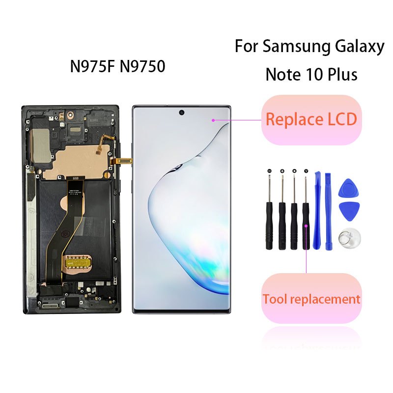 Original AMOLED LCD For Samsung Galaxy Note 10 Plus N975F N9750 Display Touch Screen integration ...