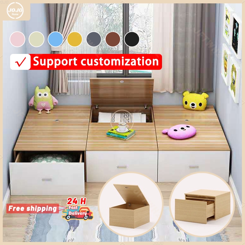 Tatami Bed Cabinet Integrated Storage Bed bedside Plate Drawer Windows ...
