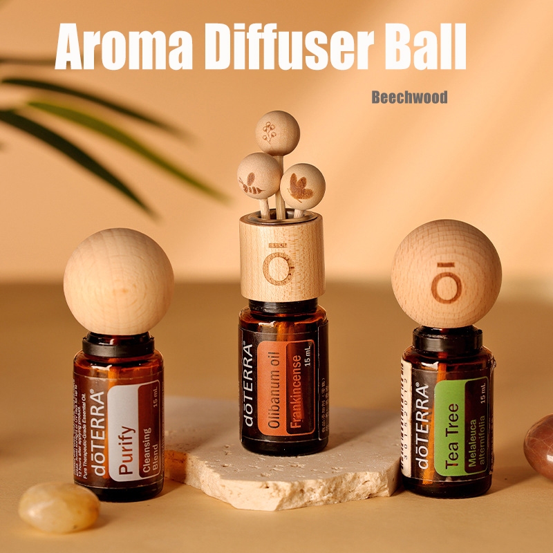 Round Ball Wood Glass Bottle Cap Aromatherapy Rattan Wood Ball(Dottra ...