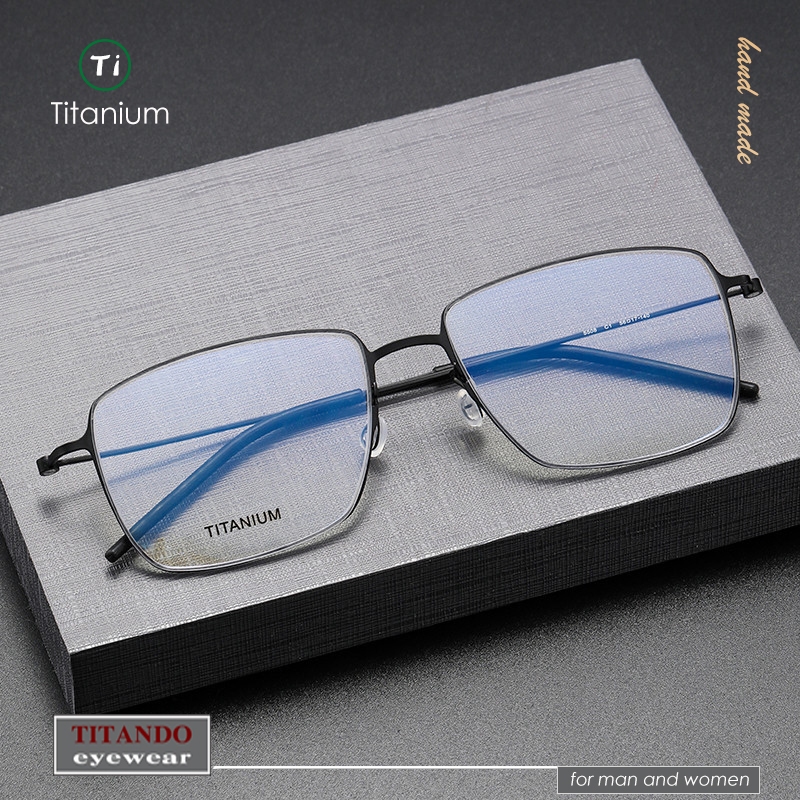 Nordic Minimalist Screwless Design Business Rectangular Titanium Frame ...