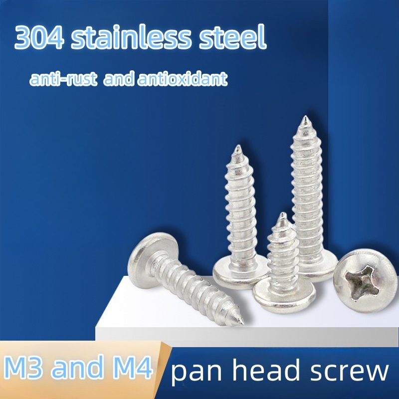 304 stainless steel pan head screw M3 and M4 cross recess anti-rust ...