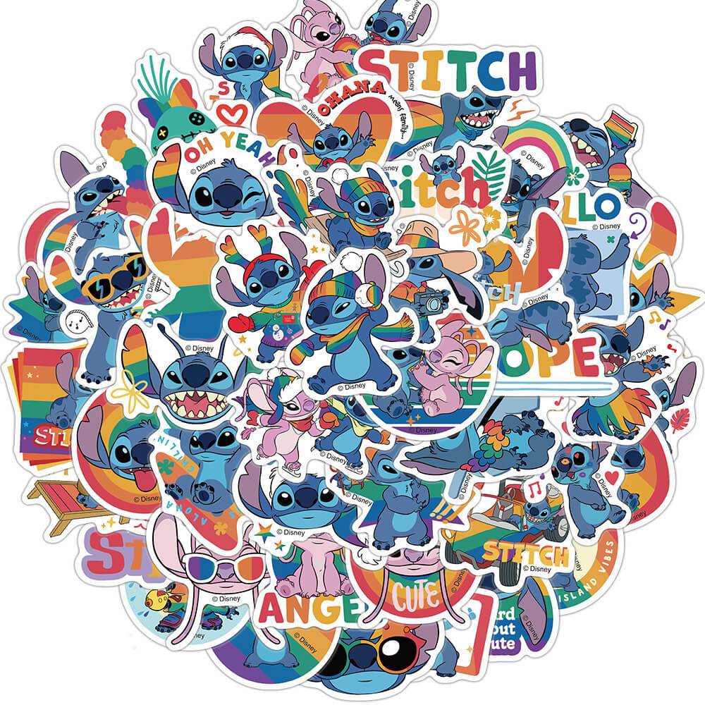 [Large Stickers]50PCS Cute Disney Rainbow Stitch Sticker Decoration ...
